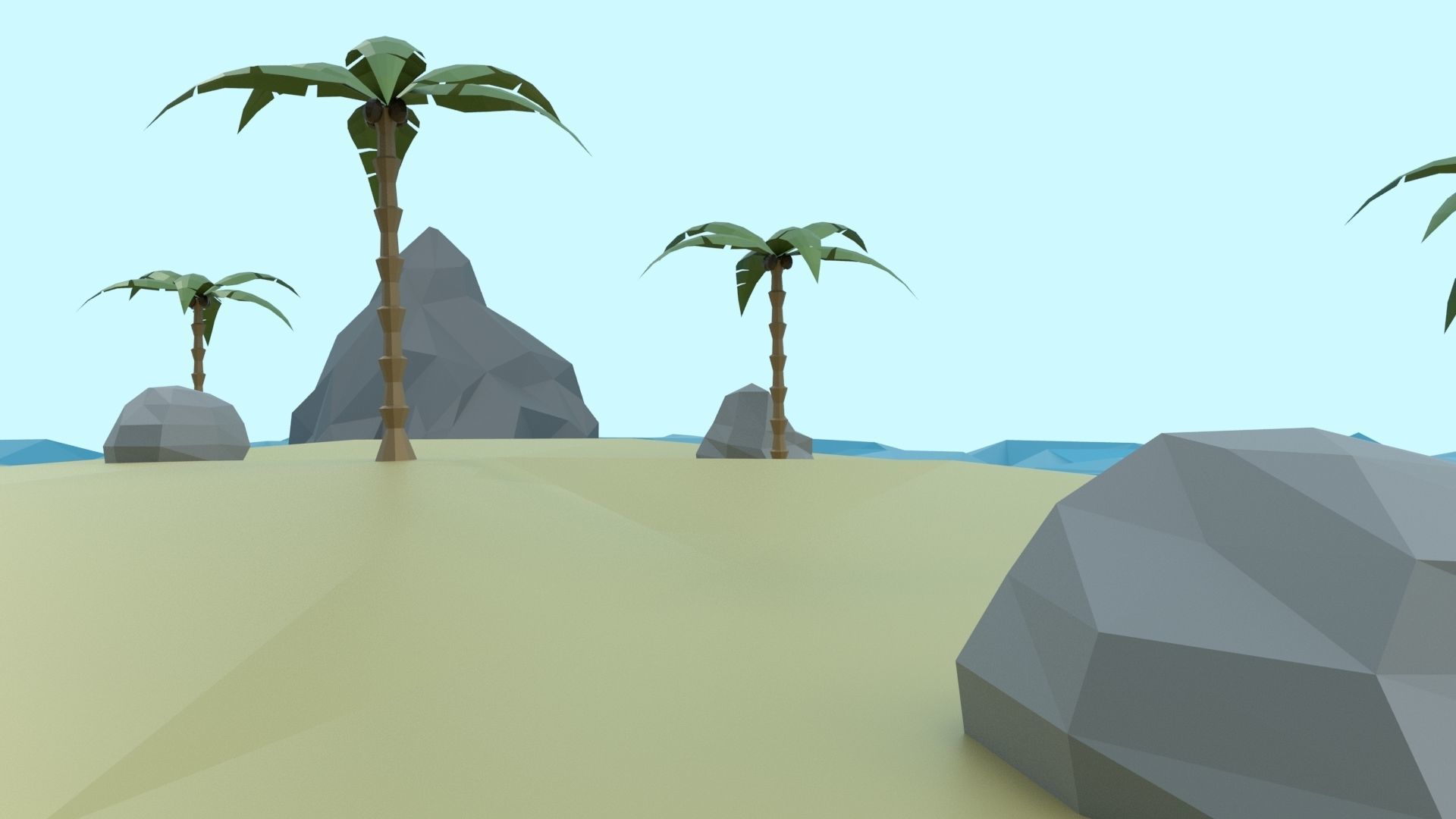 3D model Low Poly Tropical Island VR / AR / low-poly | CGTrader