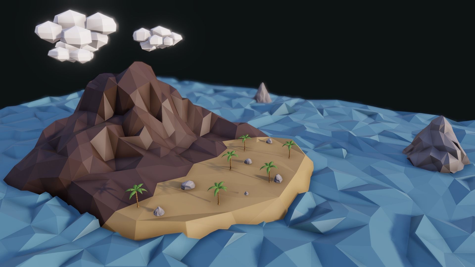 3D model Low Poly Tropical Island VR / AR / low-poly | CGTrader