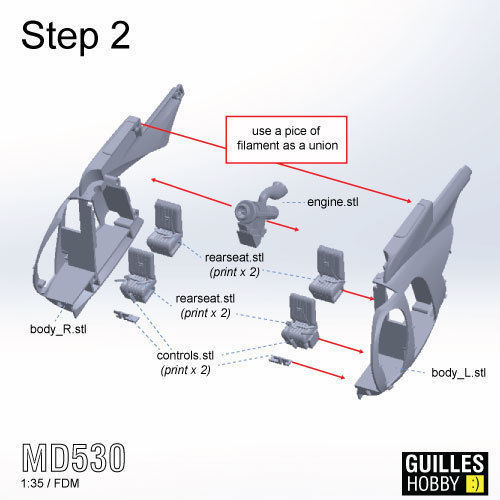 MD530 HELICOPTER - SCALE MODEL - ASSEMBLY KIT 3D model 3D printable ...