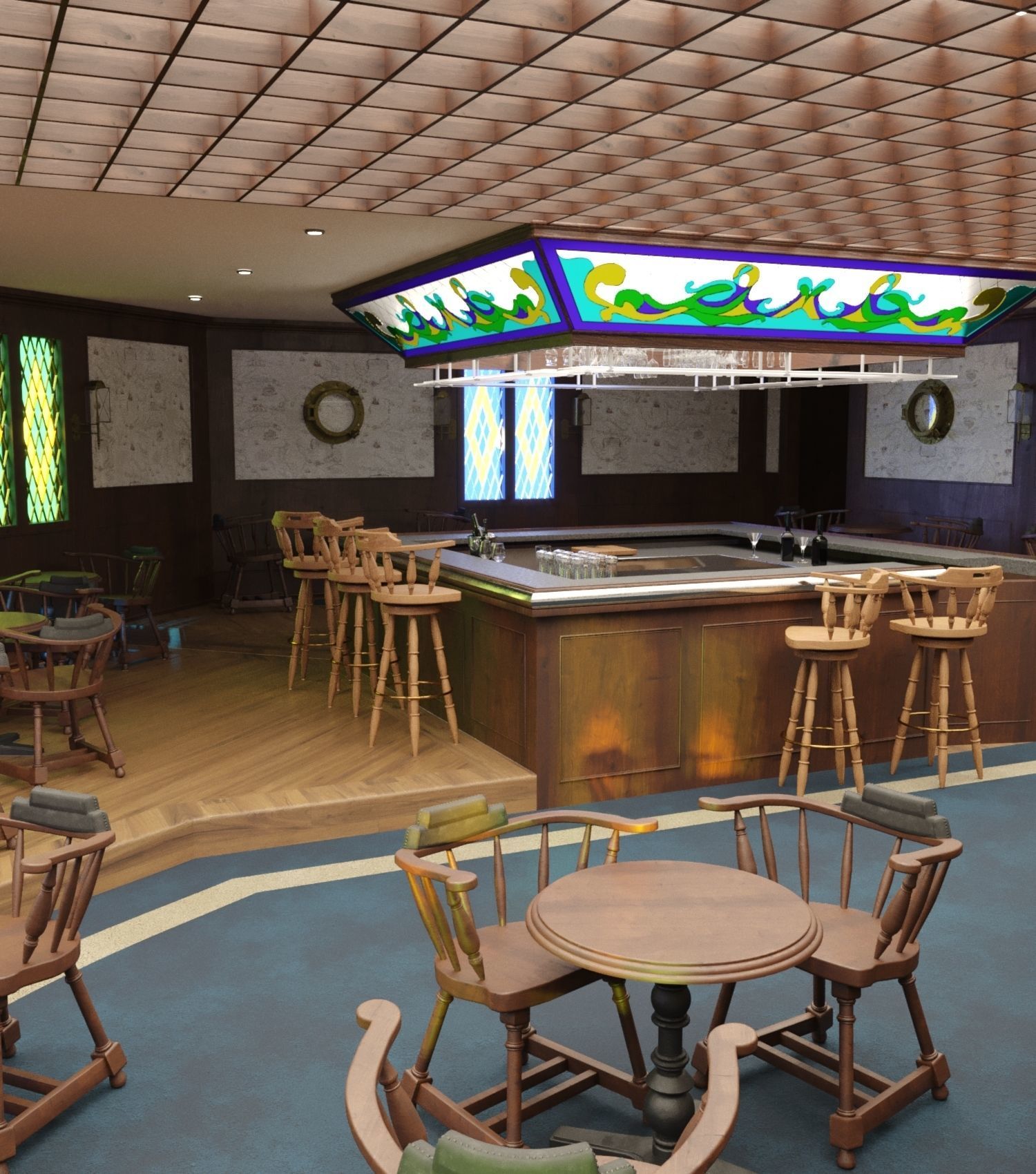 Pub scene 3D model | CGTrader