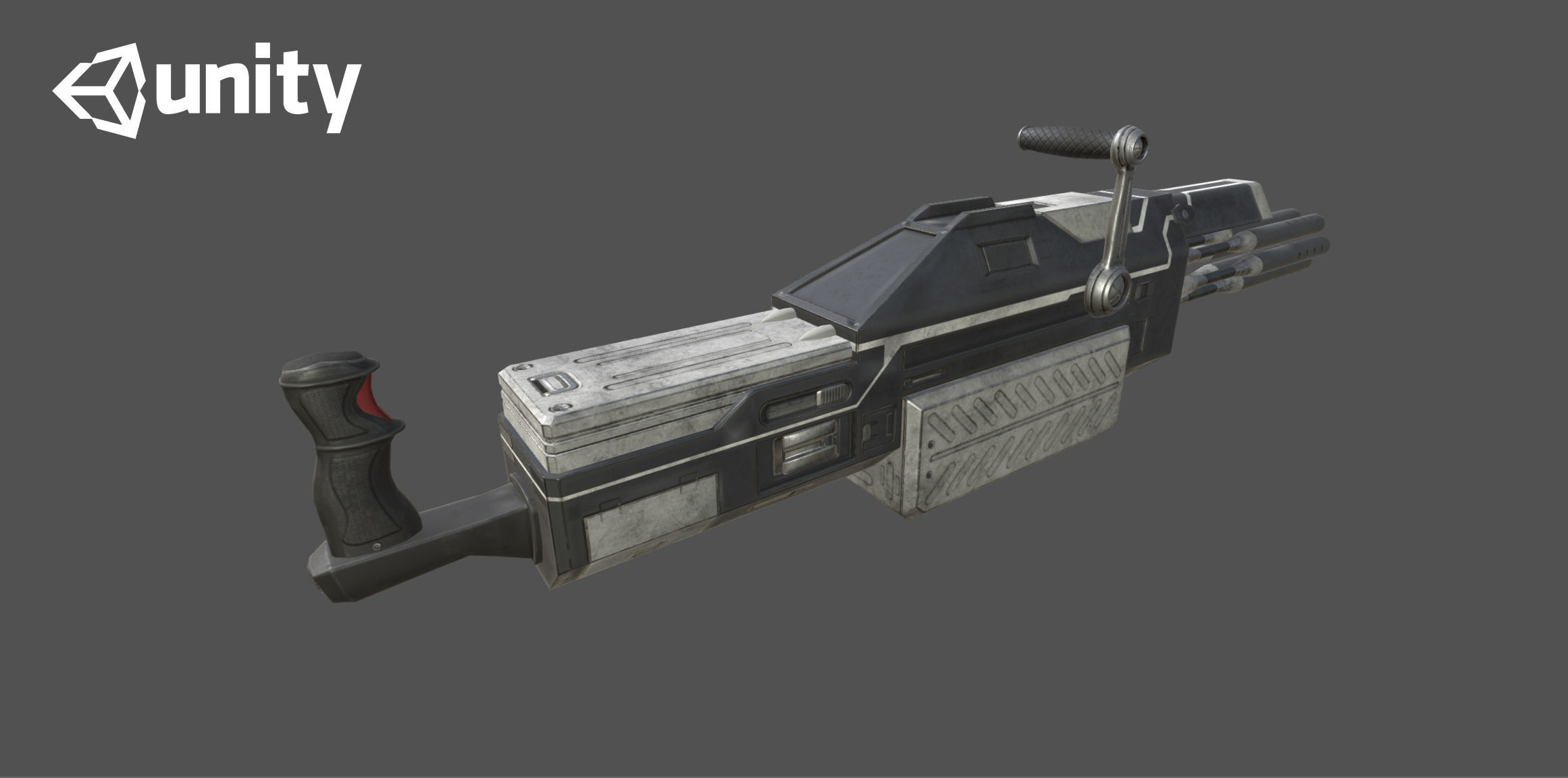 3D model Futuristic minigun heavy weapon VR / AR / low-poly | CGTrader