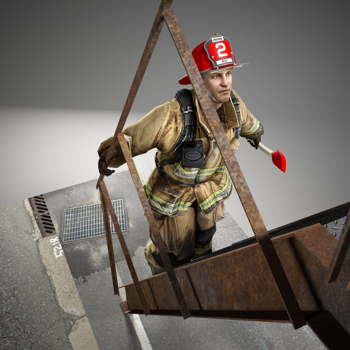 3D model 3D Firefighter characters VR / AR / low-poly | CGTrader