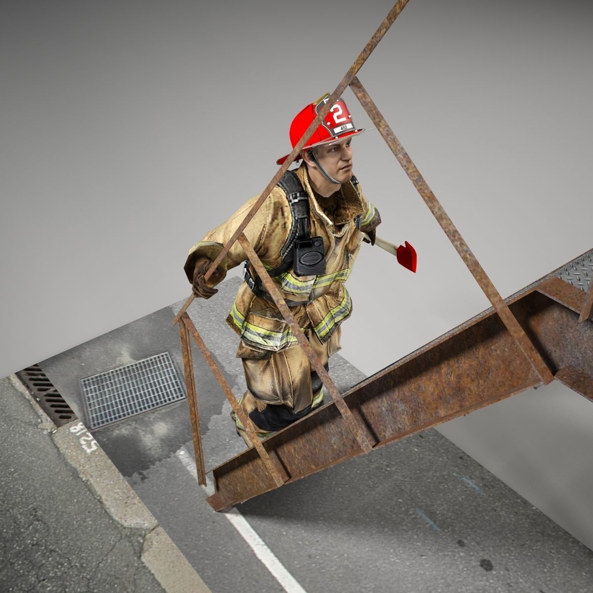 3D model 3D Firefighter characters VR / AR / low-poly | CGTrader
