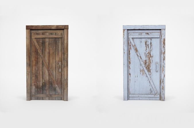 Door Two variants of textures free VR / AR / low-poly 3D model | CGTrader