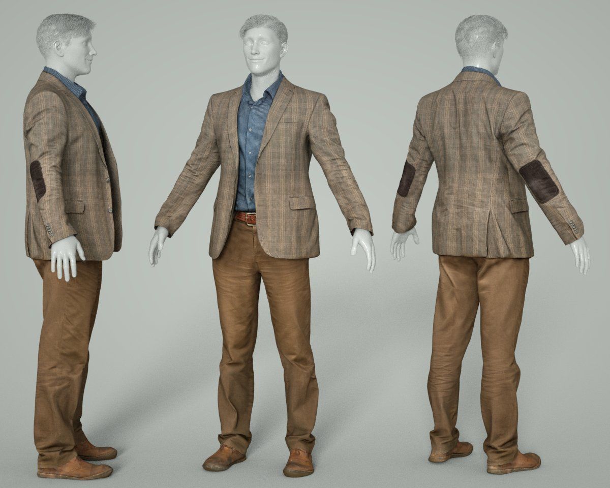 Male Costume Outfit 33 Jacket Shirt Pants Footwear 3D model | CGTrader