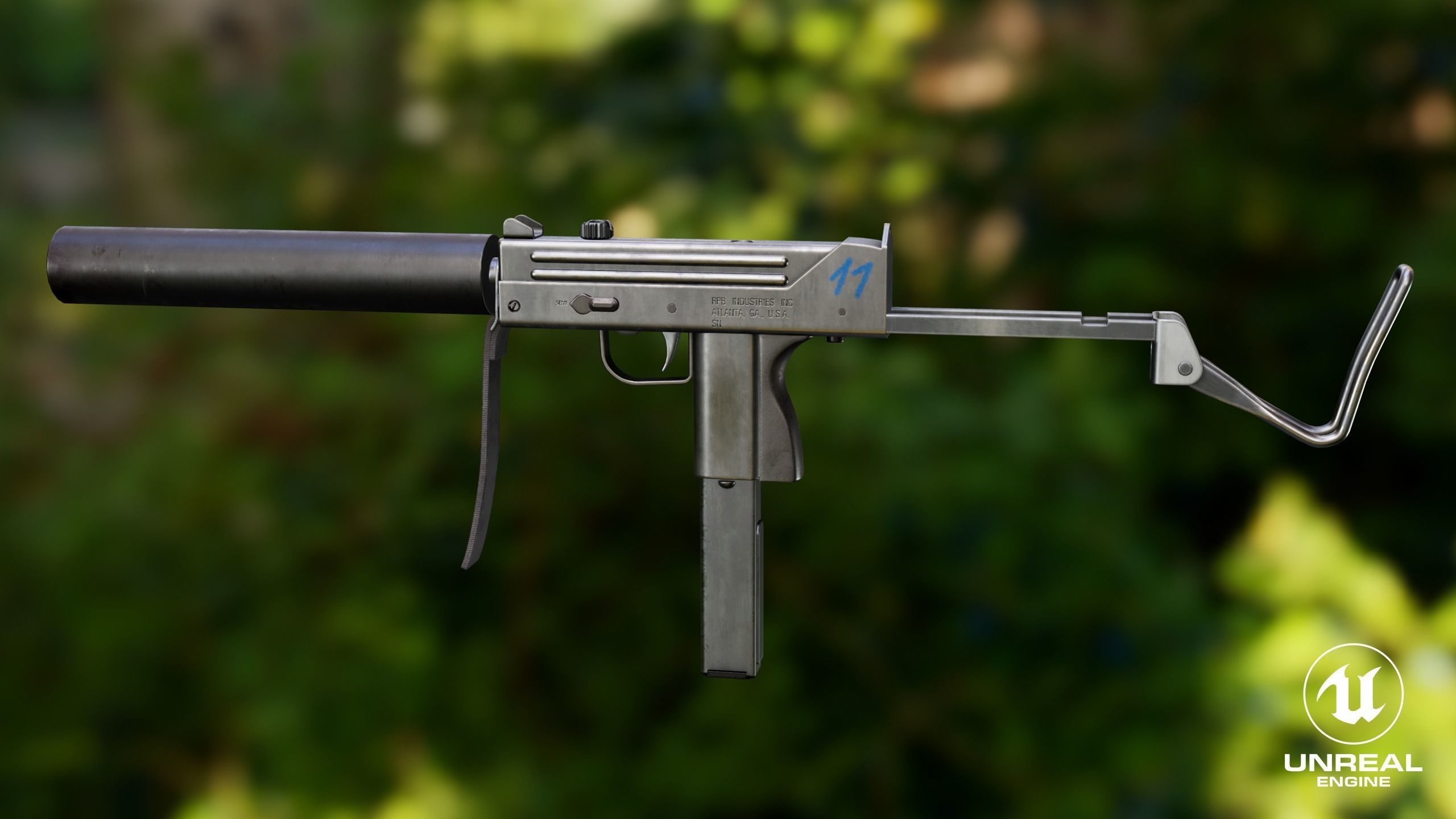 3D model Game-ready MAC-11 gun for gta san andreas VR / AR / low-poly ...