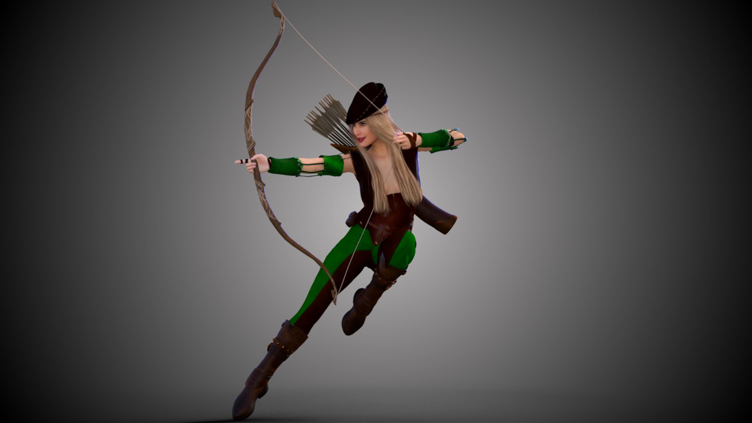 Lady Robin Hood - Classic 3D model animated rigged | CGTrader