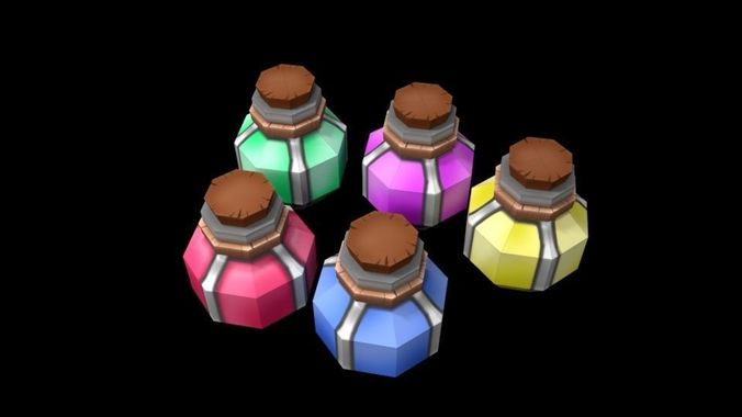 3D model Low poly potions for games VR / AR / low-poly | CGTrader