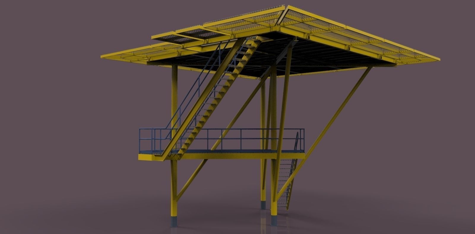3 Leg helideck free 3D model | CGTrader