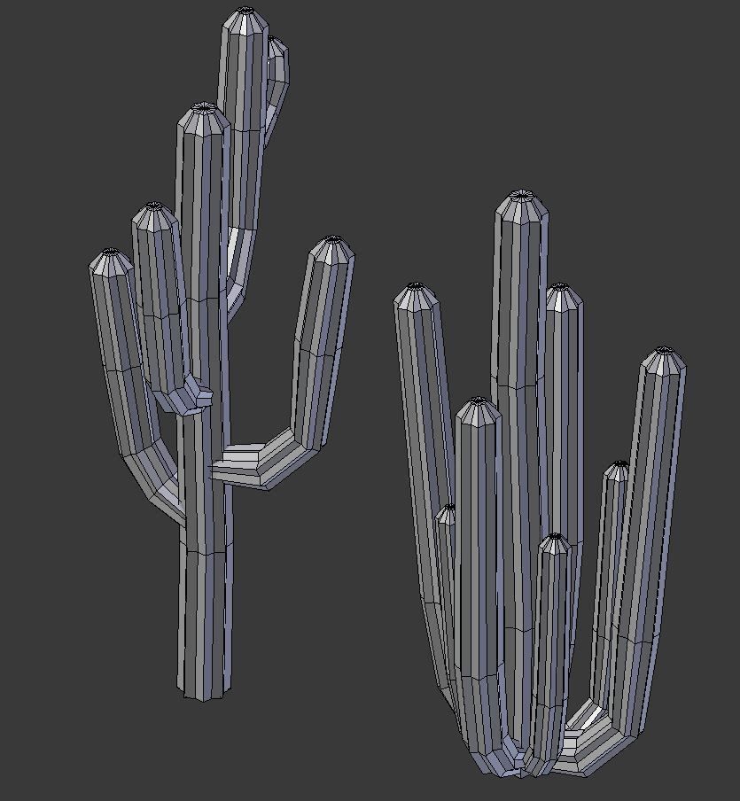 3D model Low poly Cacti Pack VR / AR / low-poly | CGTrader