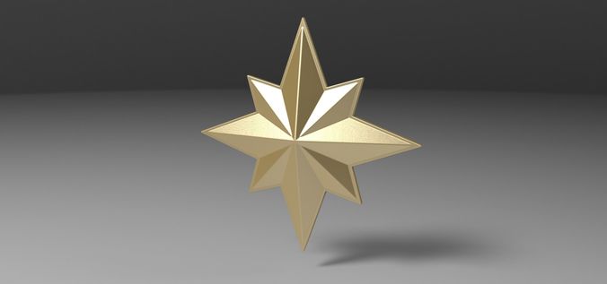 3D printable Captain Marvel emblem 3D model | CGTrader