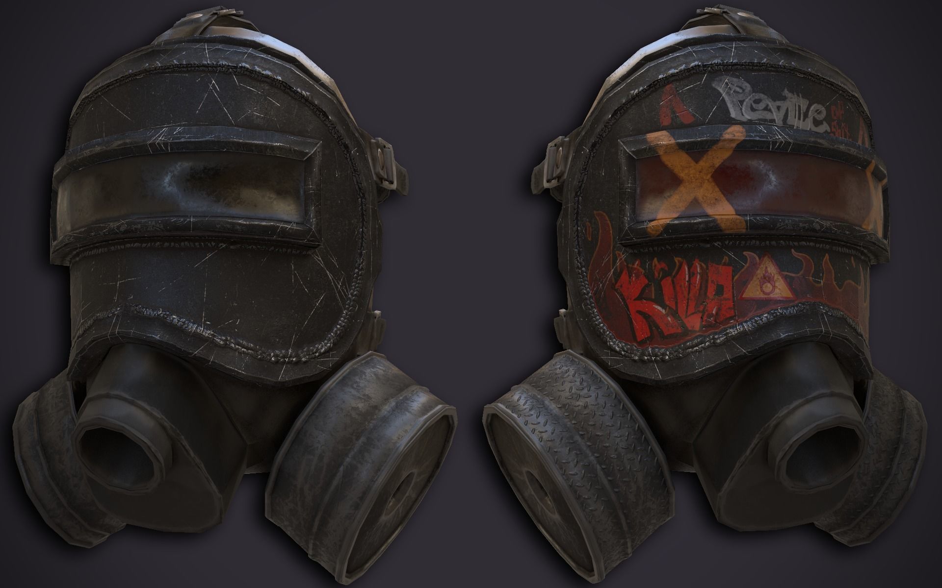 3D model The Low Poly Armored Gas Mask VR / AR / low-poly | CGTrader