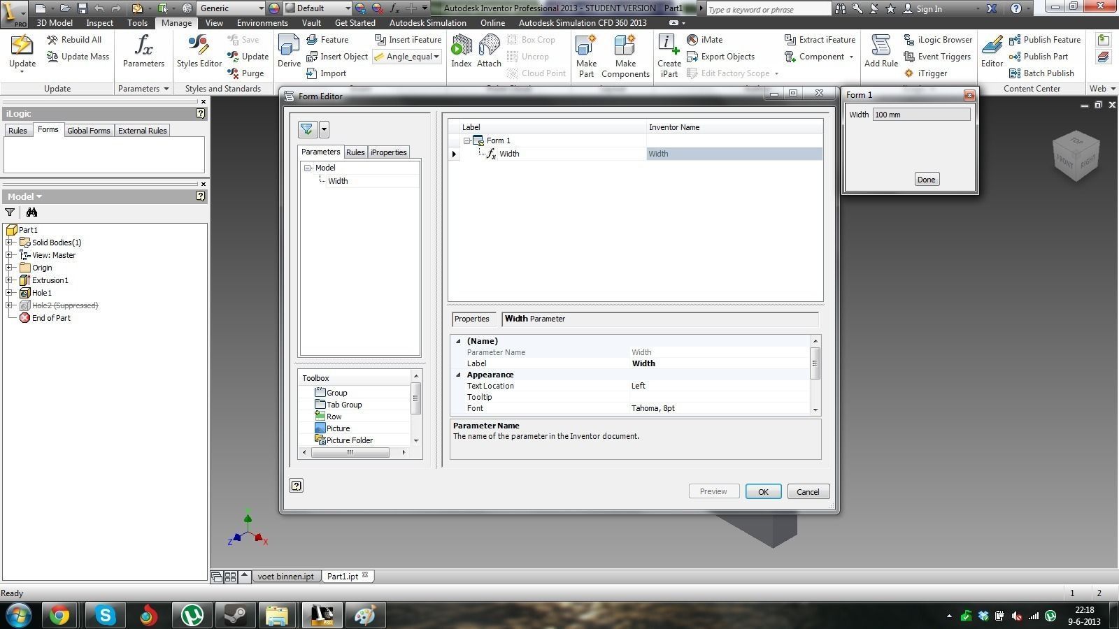 Tutorial for adaptive inventor parts free 3D Model | CGTrader.com