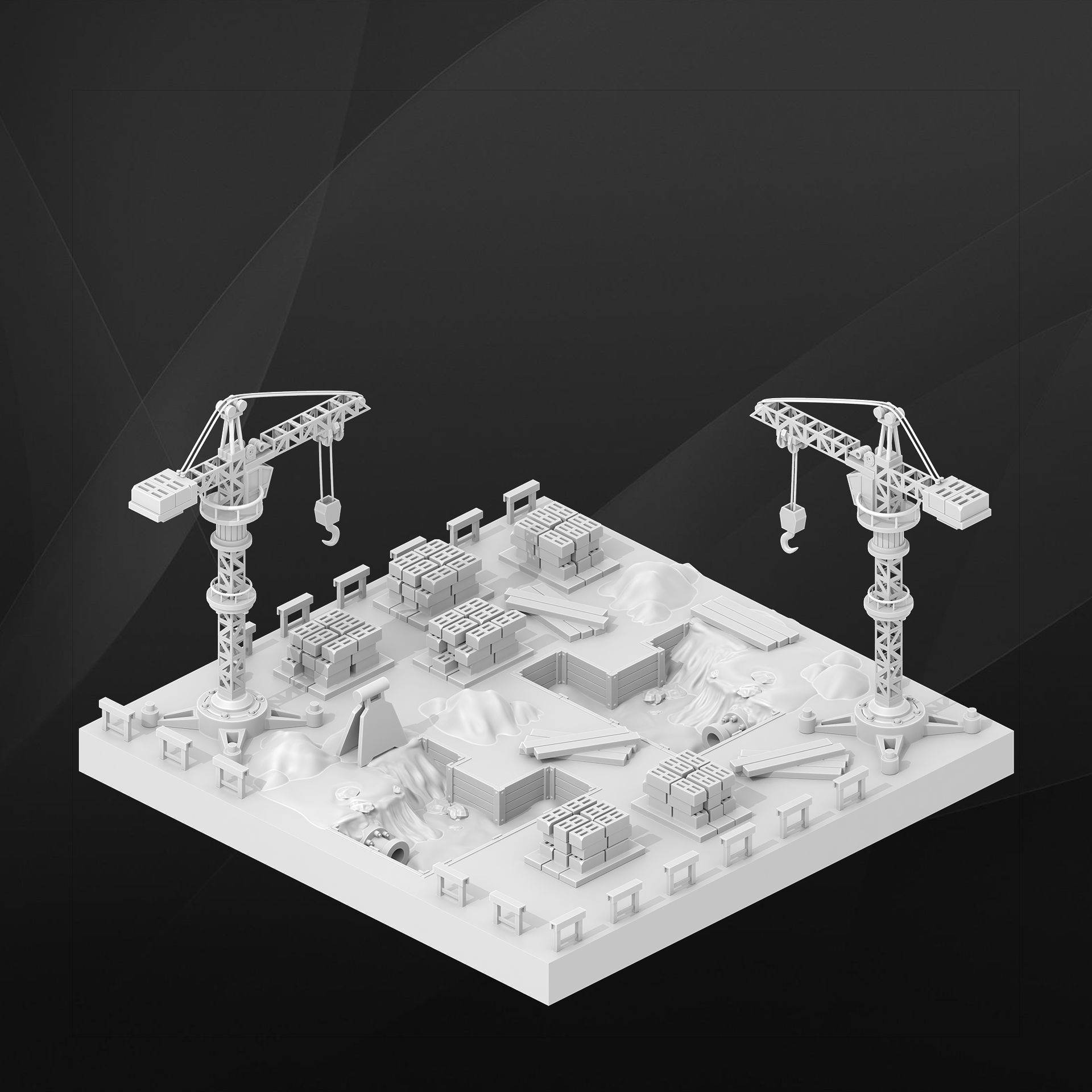 Isometric game construction set 3D model | CGTrader