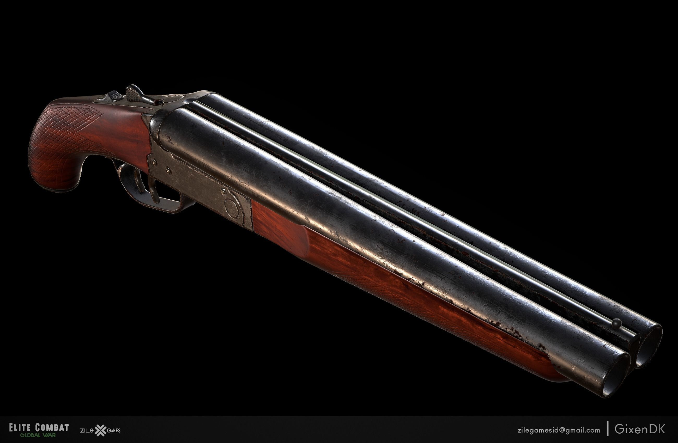 3D model Sawed-off Shotgun VR / AR / low-poly | CGTrader