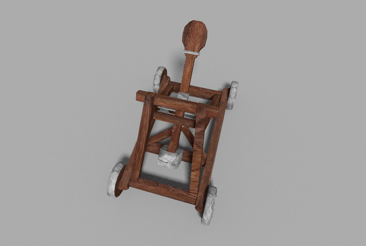 3D model low poly medieval catapult VR / AR / low-poly | CGTrader