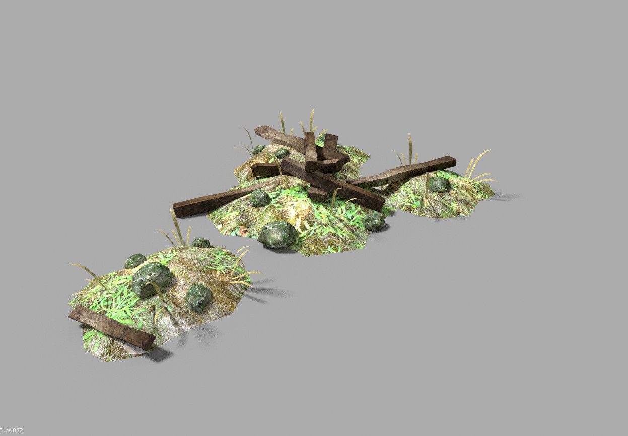 3D model low poly medieval pile VR / AR / low-poly | CGTrader