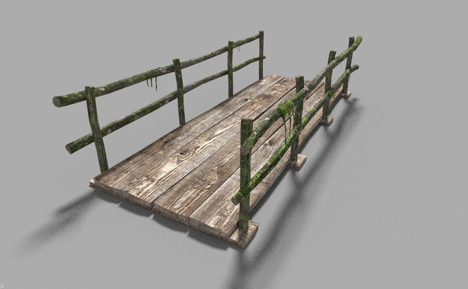 3D model low poly medieval wooden bridge VR / AR / low-poly | CGTrader