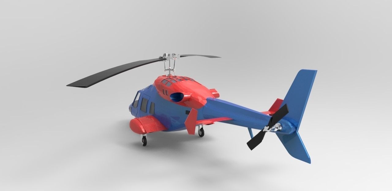 Helicopter bell ranger free 3D model | CGTrader