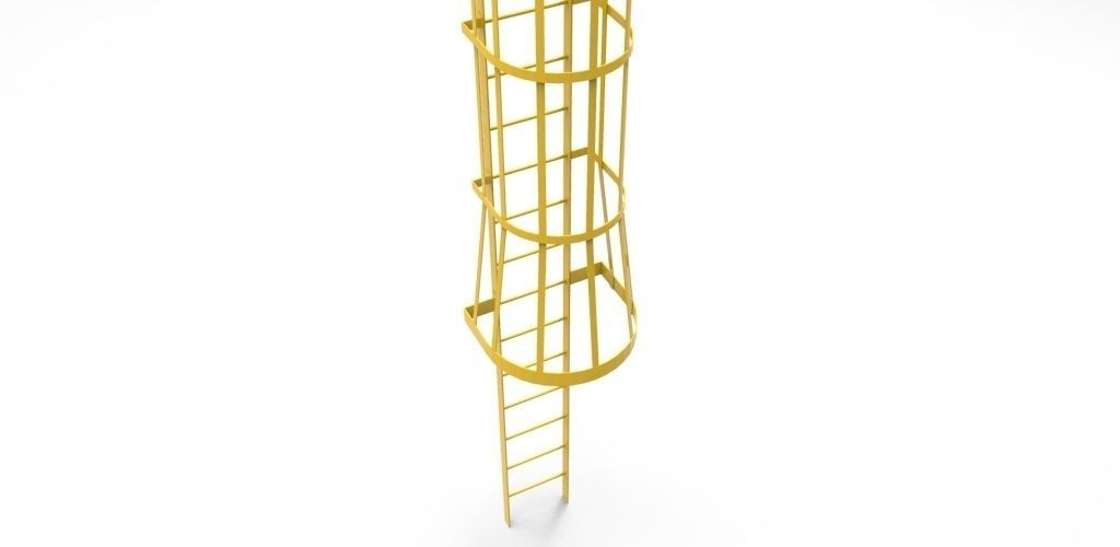 Flat bar cage ladder free 3D model | CGTrader