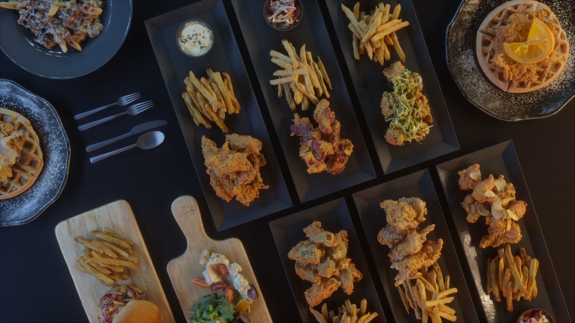 Fried chicken meal collection 3D model | CGTrader