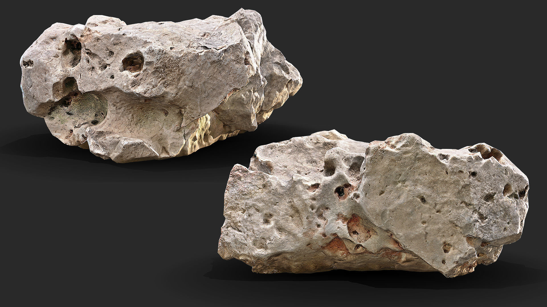 3D model UE4 Unity 3D Scan Stone 16xPack with 8K PBR material VR / AR ...