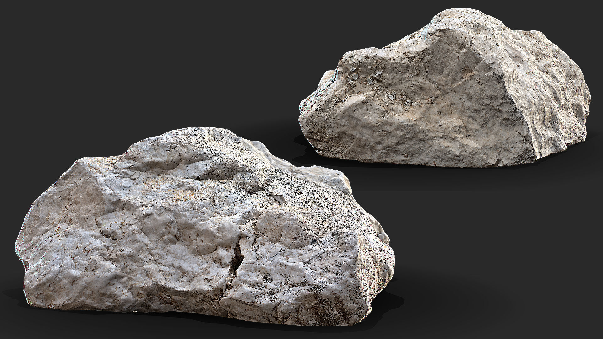 3D model UE4 Unity 3D Scan Stone 16xPack with 8K PBR material VR / AR ...