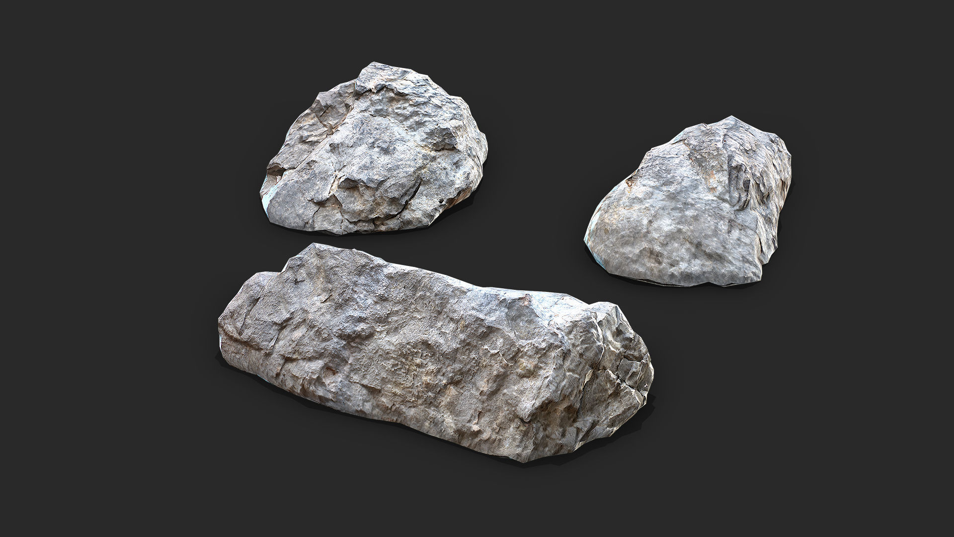 3D model UE4 Unity 3D Scan Stone 16xPack with 8K PBR material VR / AR ...