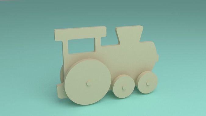 toy wooden train 2d 3D model | CGTrader