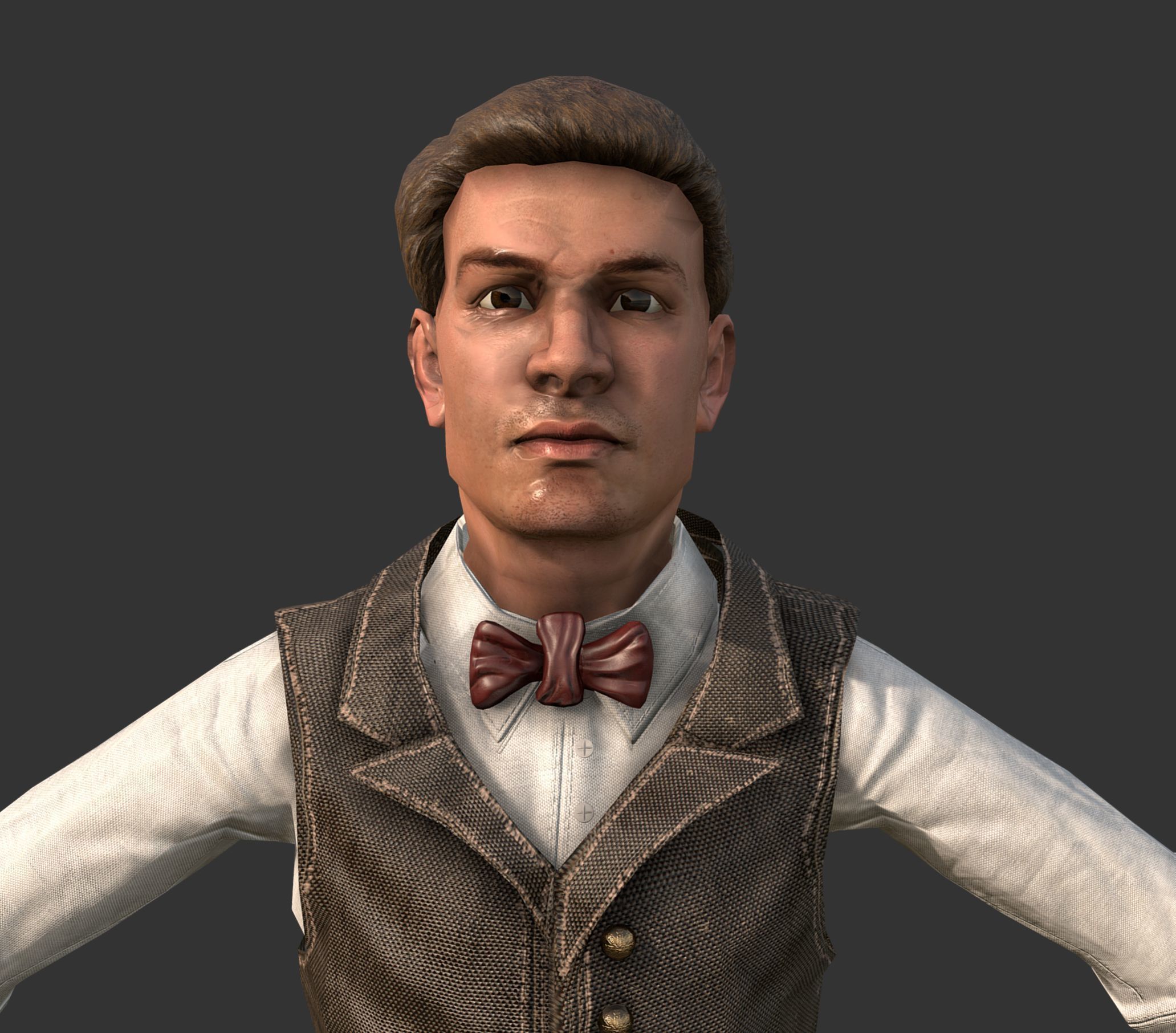 3D model Man Adult Character 1920 Realistic Male VR / AR / low-poly ...