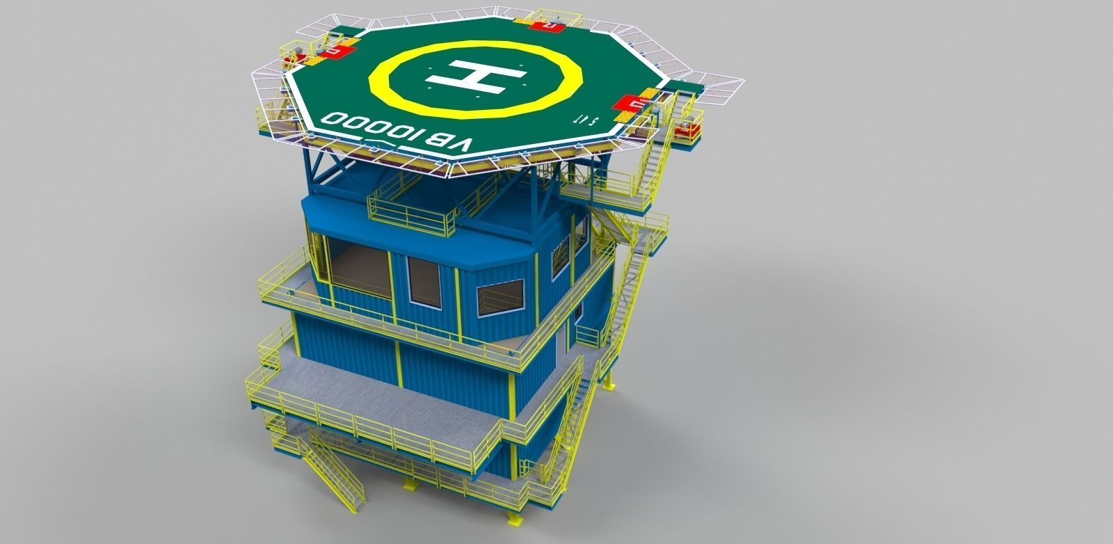 Control building free 3D model | CGTrader