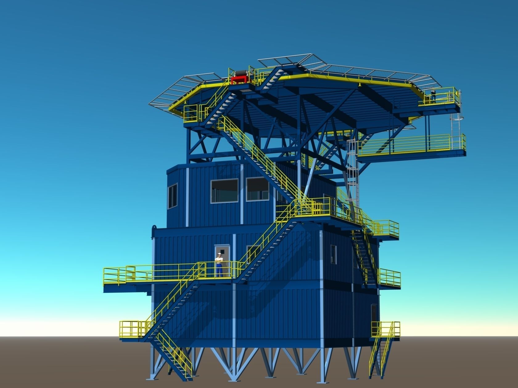 Control building free 3D model | CGTrader