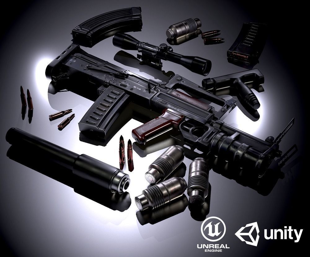 3D model OTs-14 Groza Variants PBR VR / AR / low-poly | CGTrader