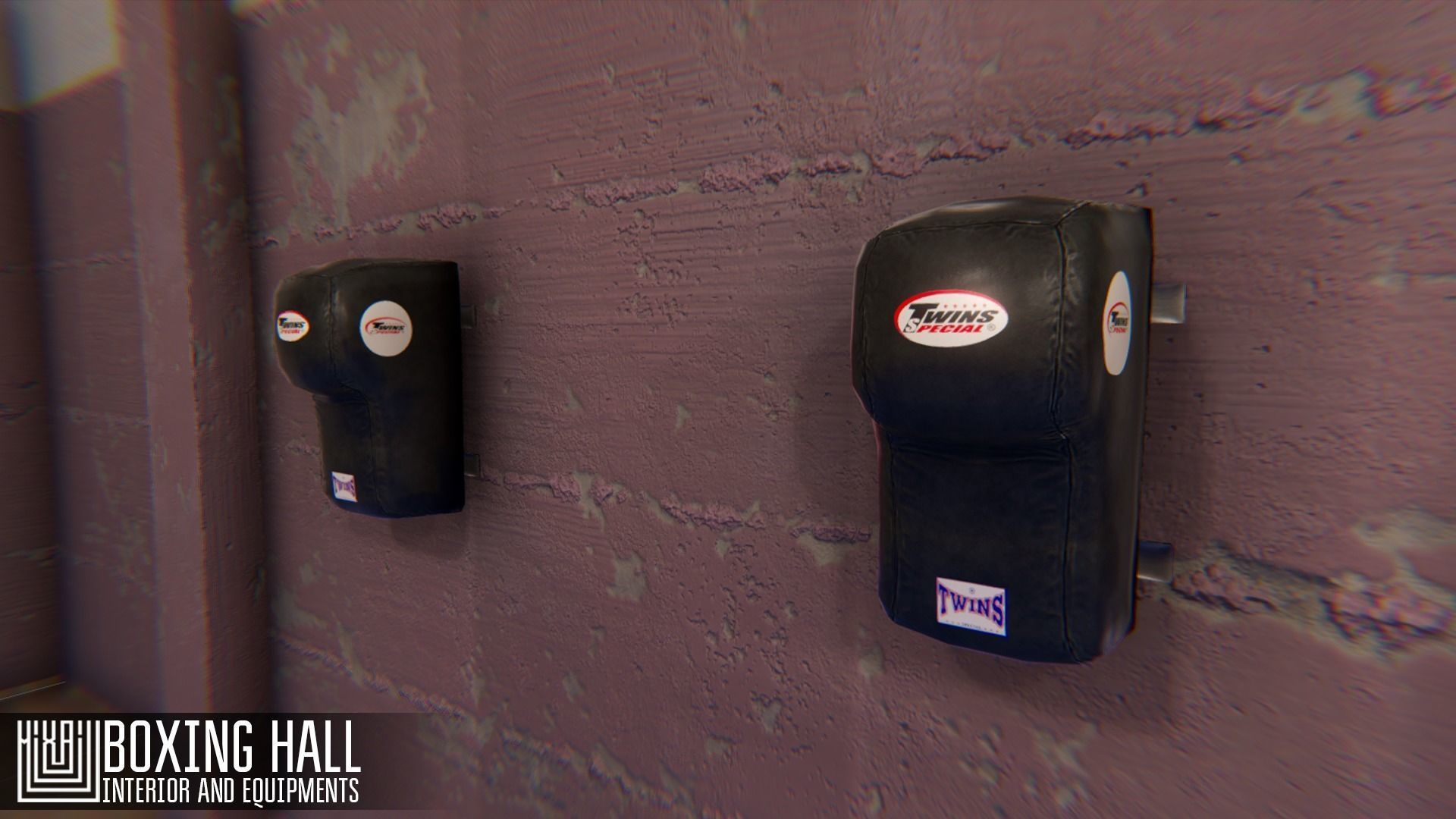 3D model Boxing hall - interior and equipments VR / AR / low-poly ...