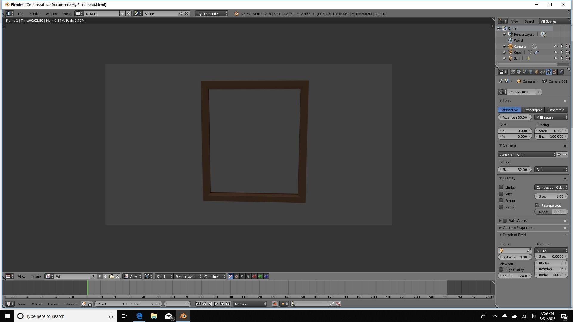 Wooden Low-Poly Picture Frame free VR / AR / low-poly 3D model | CGTrader