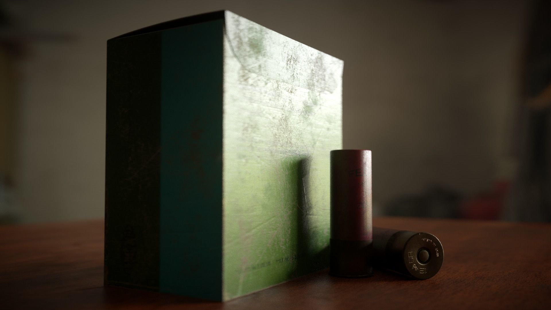 3D model Shotgun shell gauge 12 and Remington shell box VR / AR / low ...