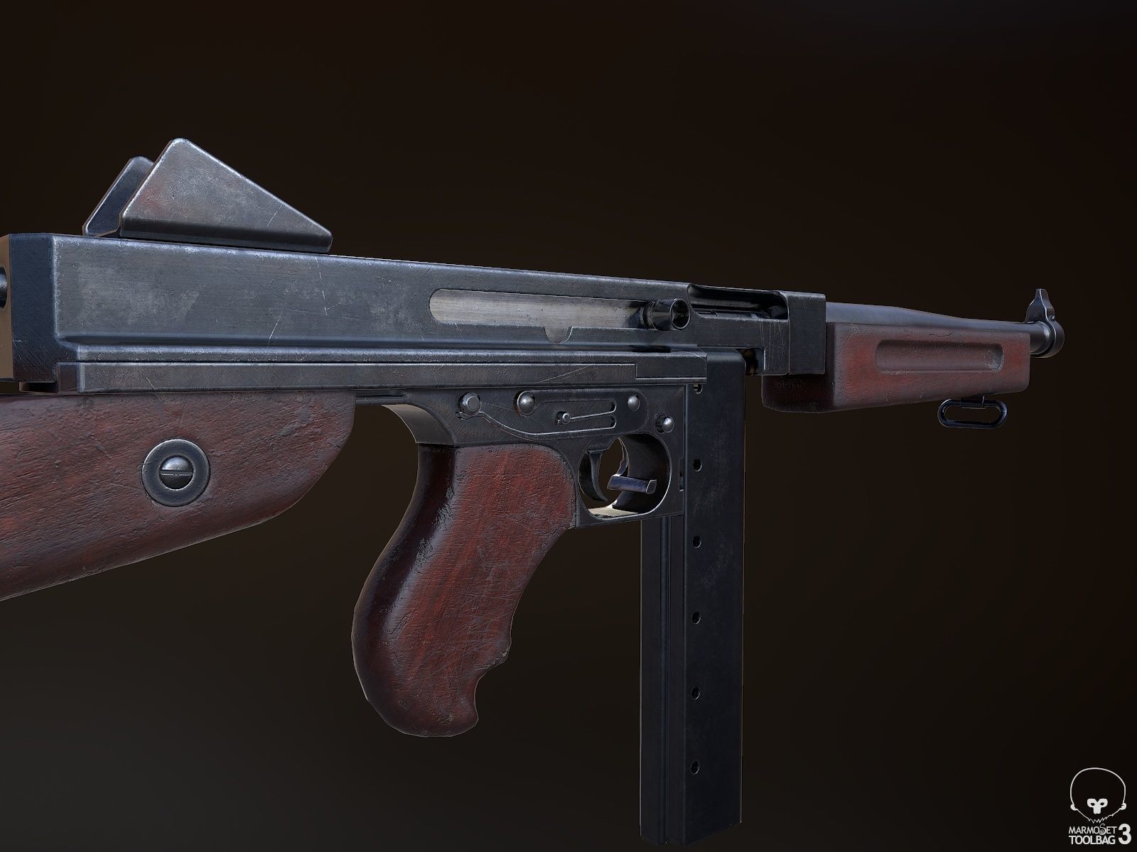 3D model M1A1 Submachine Gun VR / AR / low-poly rigged | CGTrader