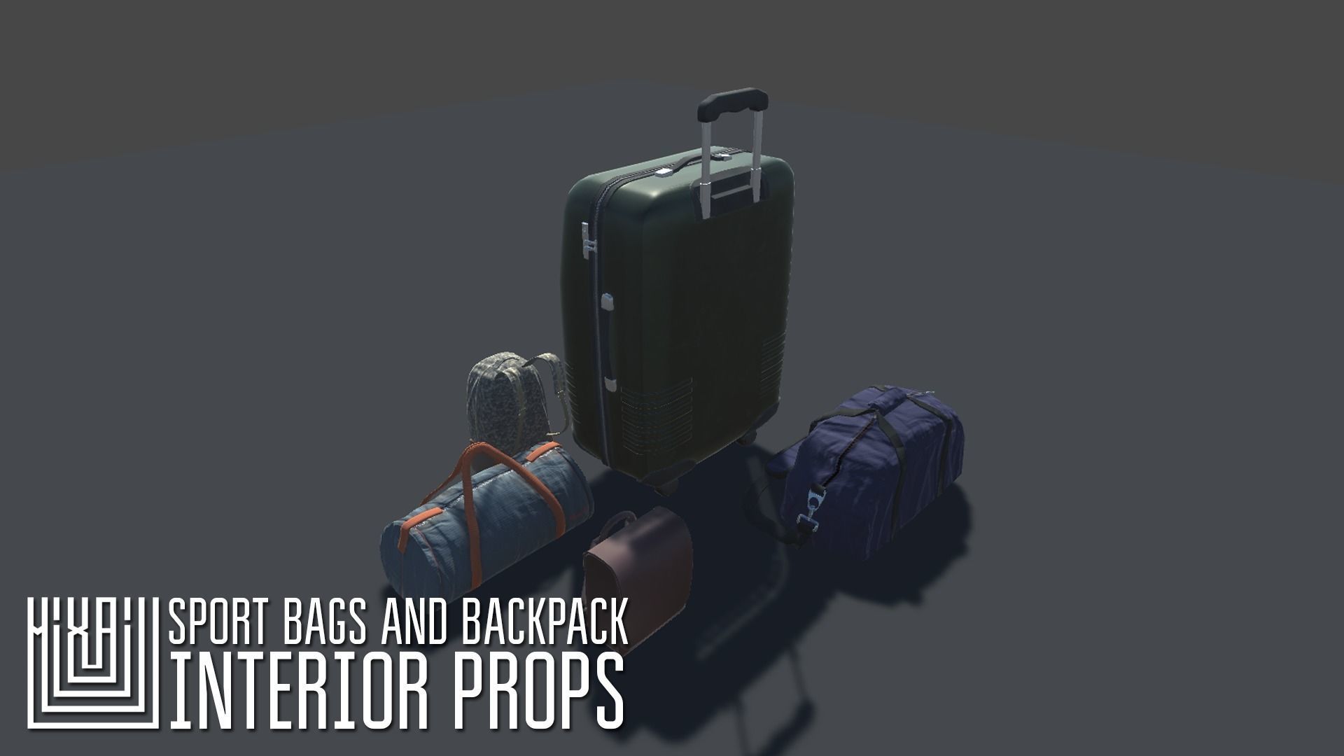 3D model Sport bags and backpack - interior props VR / AR / low-poly ...