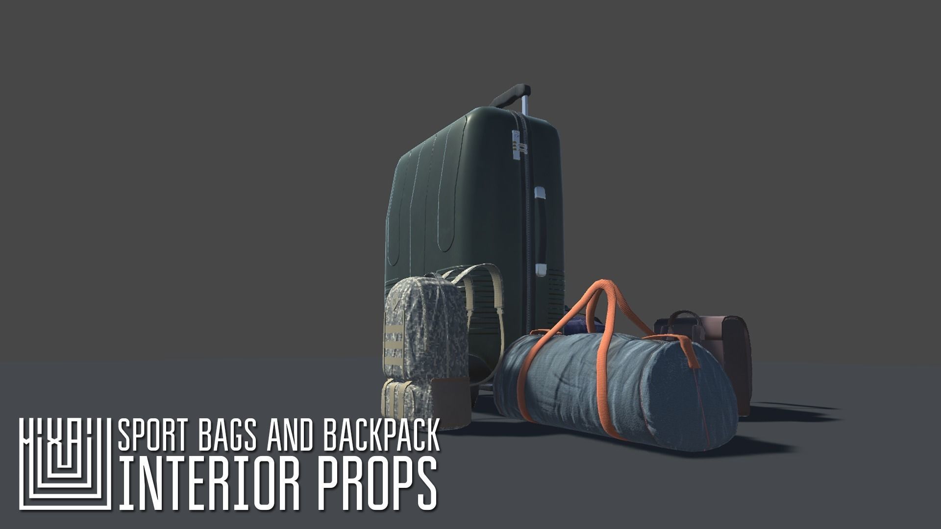 3D model Sport bags and backpack - interior props VR / AR / low-poly ...