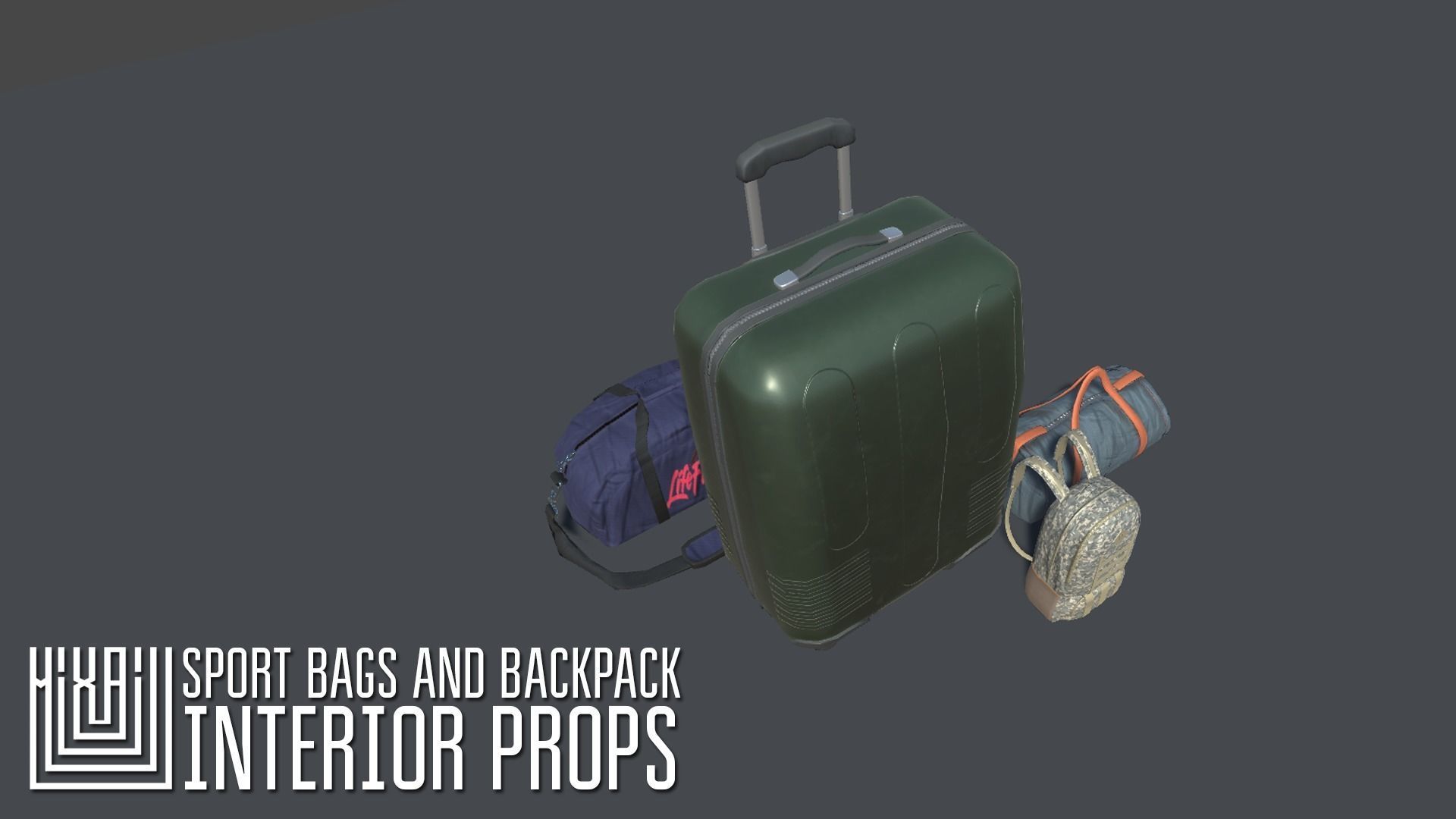 3D model Sport bags and backpack - interior props VR / AR / low-poly ...