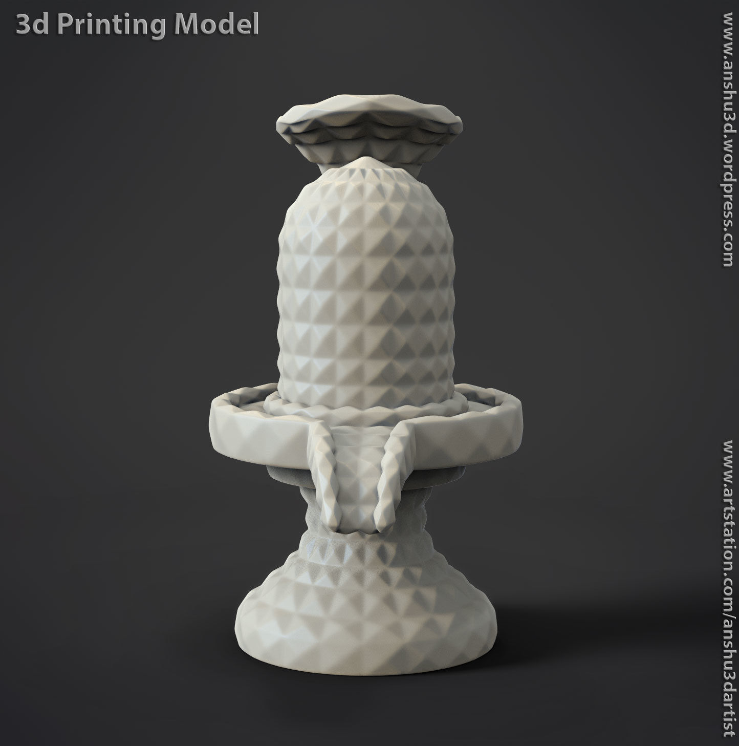 Shivling lord shiva ling Polygonal statue for 3d