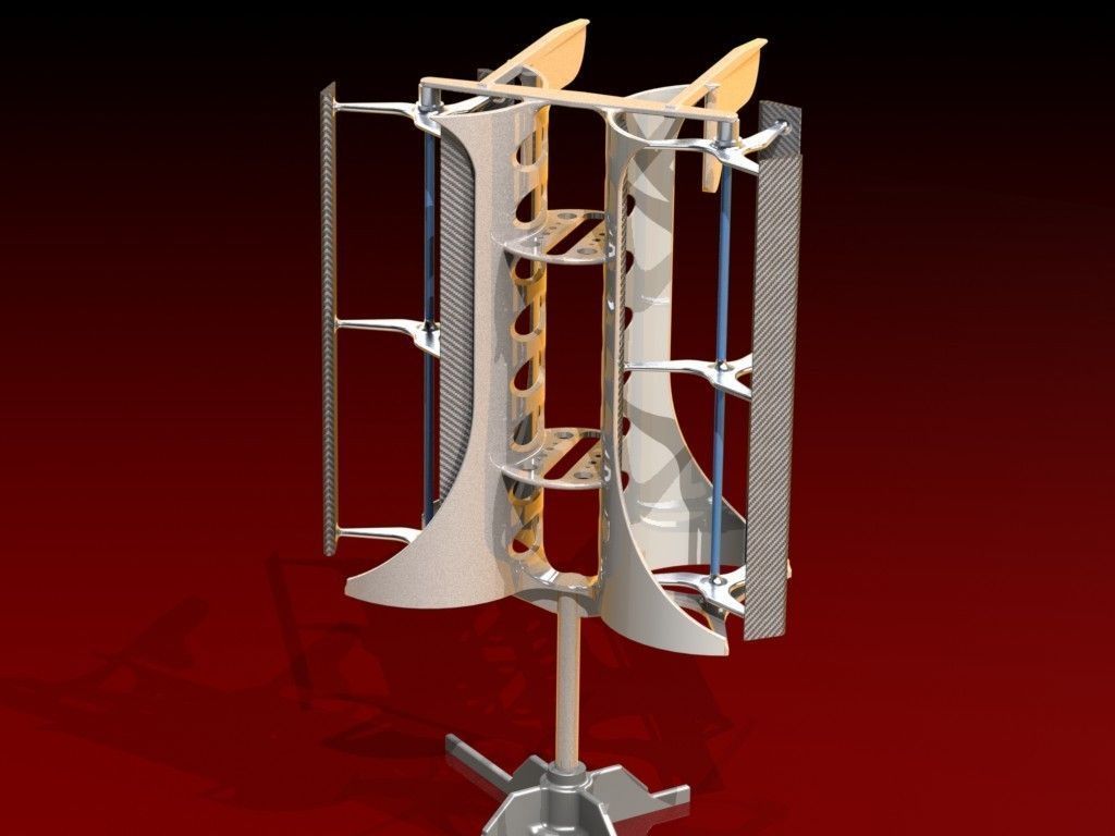 Vertical Axis Wind Turbine VAWT free 3D model | CGTrader
