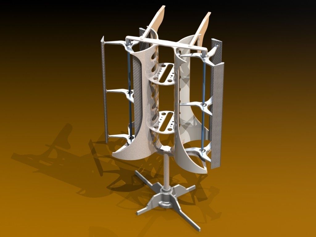 Vertical Axis Wind Turbine VAWT free 3D Model STL | CGTrader.com