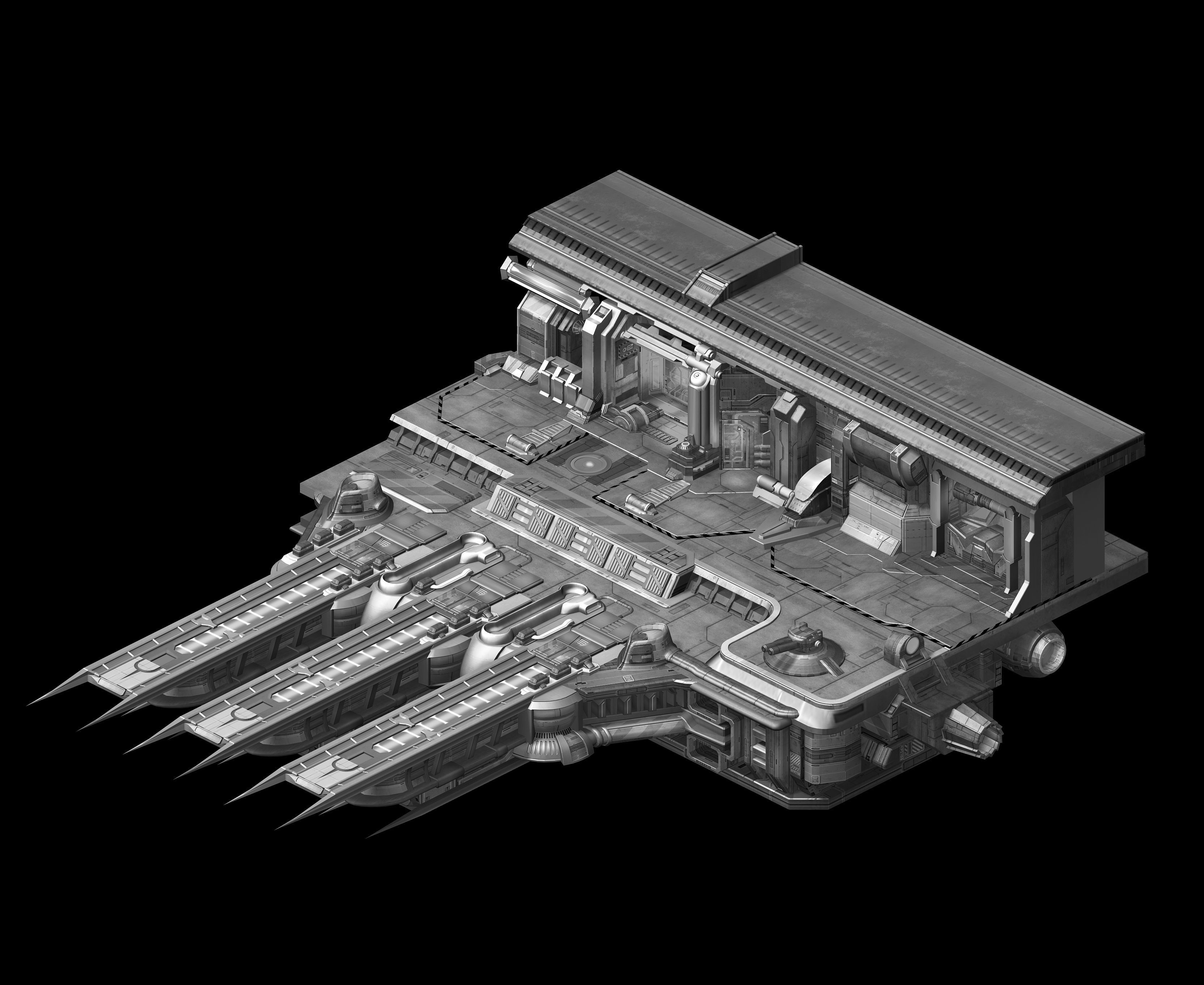 Space-terminal-spaceship 32 3D model | CGTrader