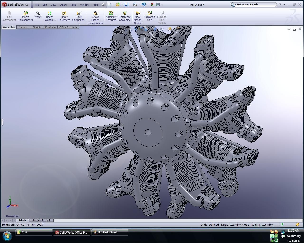 radial engine free 3D model | CGTrader