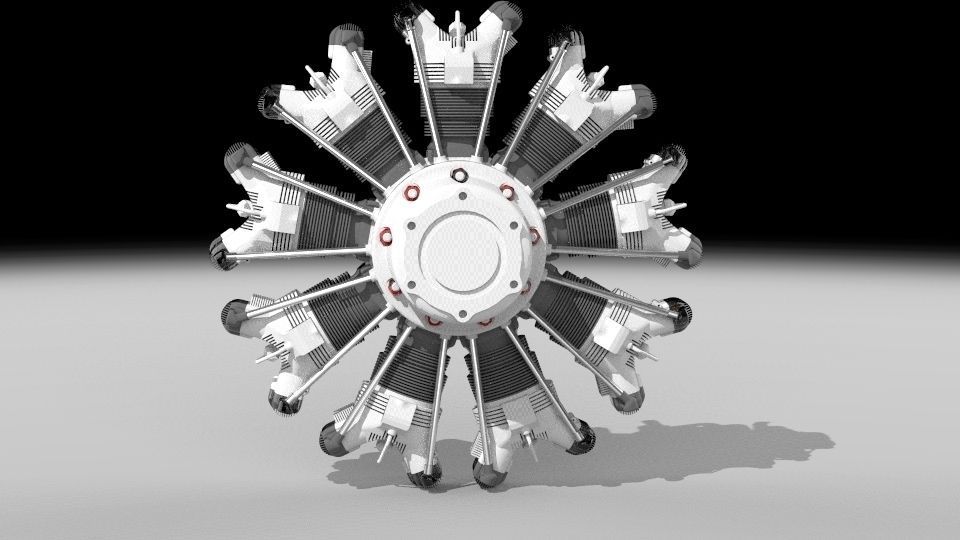 radial engine free 3D model | CGTrader