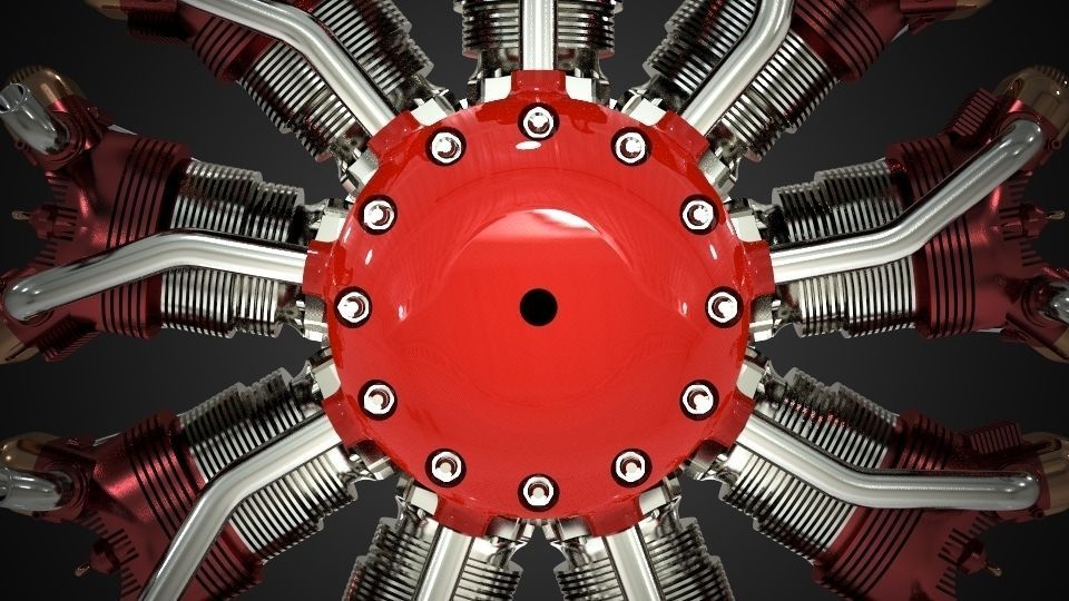 radial engine free 3D model | CGTrader