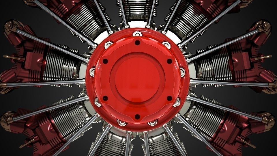 radial engine free 3D model | CGTrader