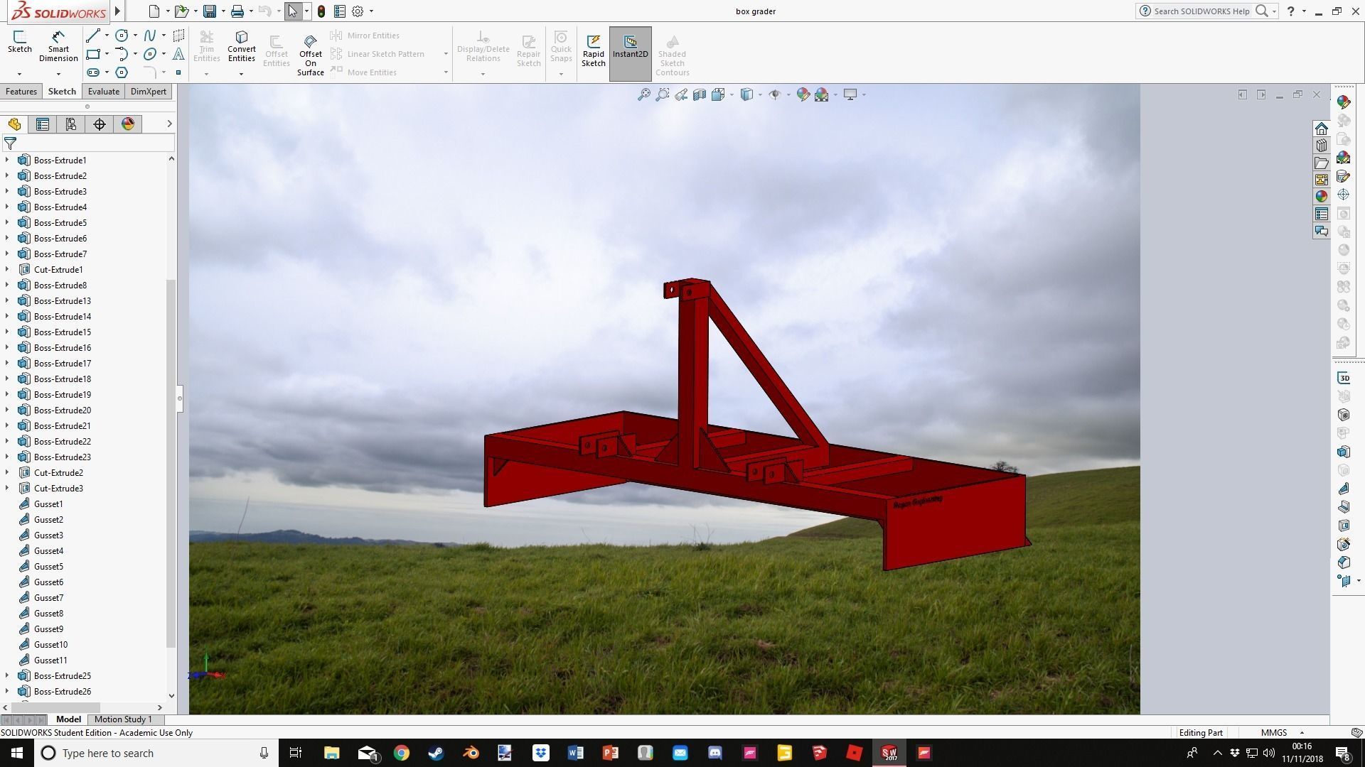 Box Grader for 3-Point Hitch 9ft 3D model | CGTrader