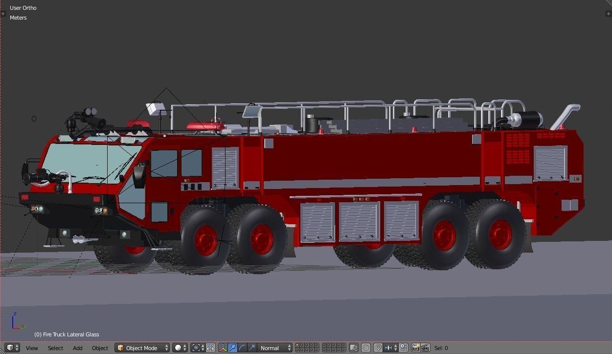 Airport Fire Truck ARFF Crash Tender 8x8 3D model | CGTrader
